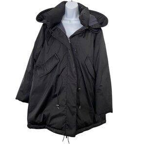 Uniqlo | Jackets & Coats | Uniqlo Jill Sander Down Black Coat Parka Jacket Sz L Collab Hood ...